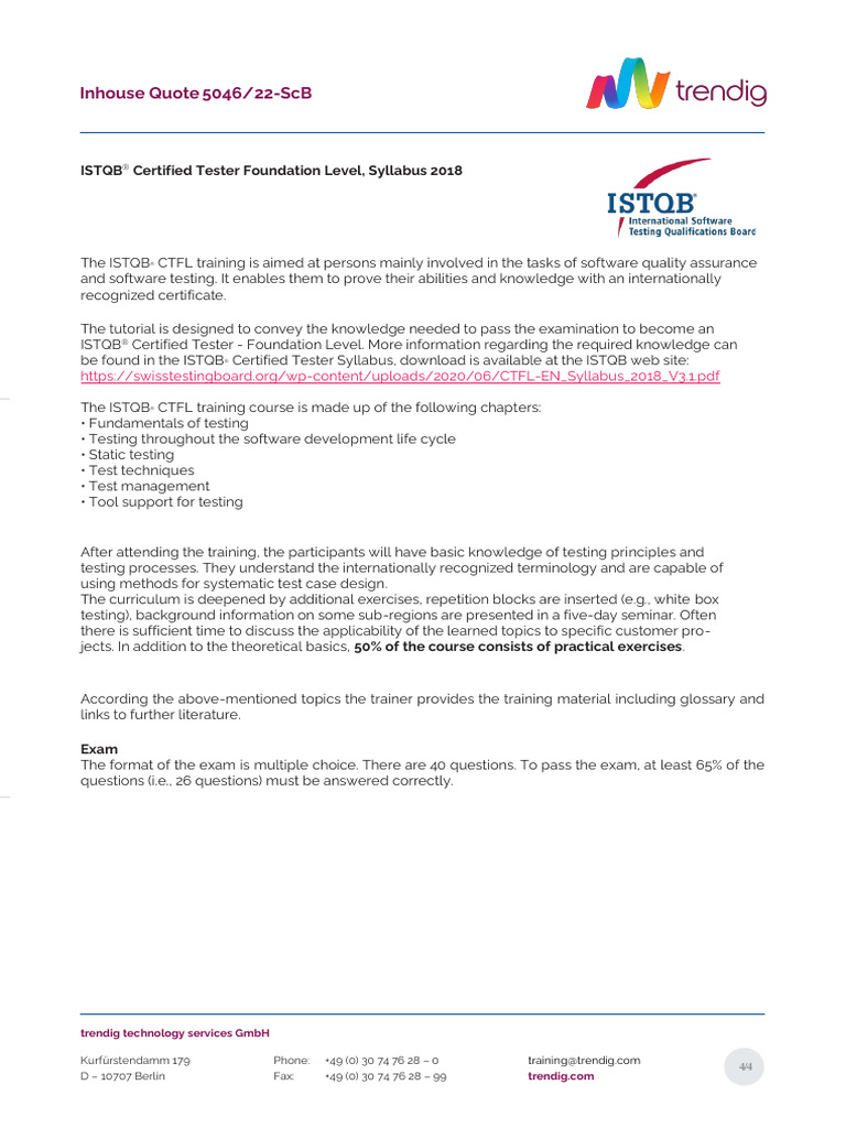 Agenda - ISTQB Certified Tester Foundation Level | PDF