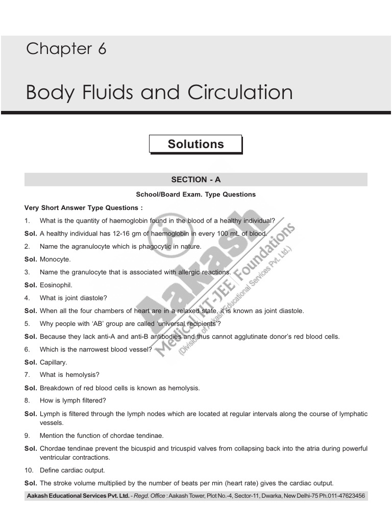 CLS Aipmt 16 17 XI Zoo Study Package 2 SET 1 Chapter 6 | PDF
