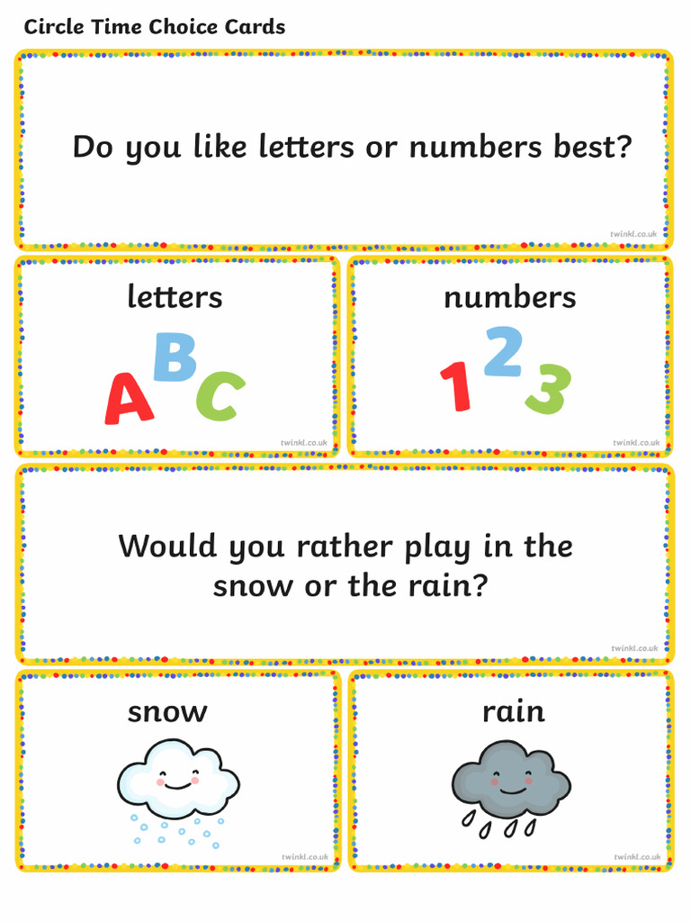 T e 079 Circle Time Choice Cards Ver 1 | PDF