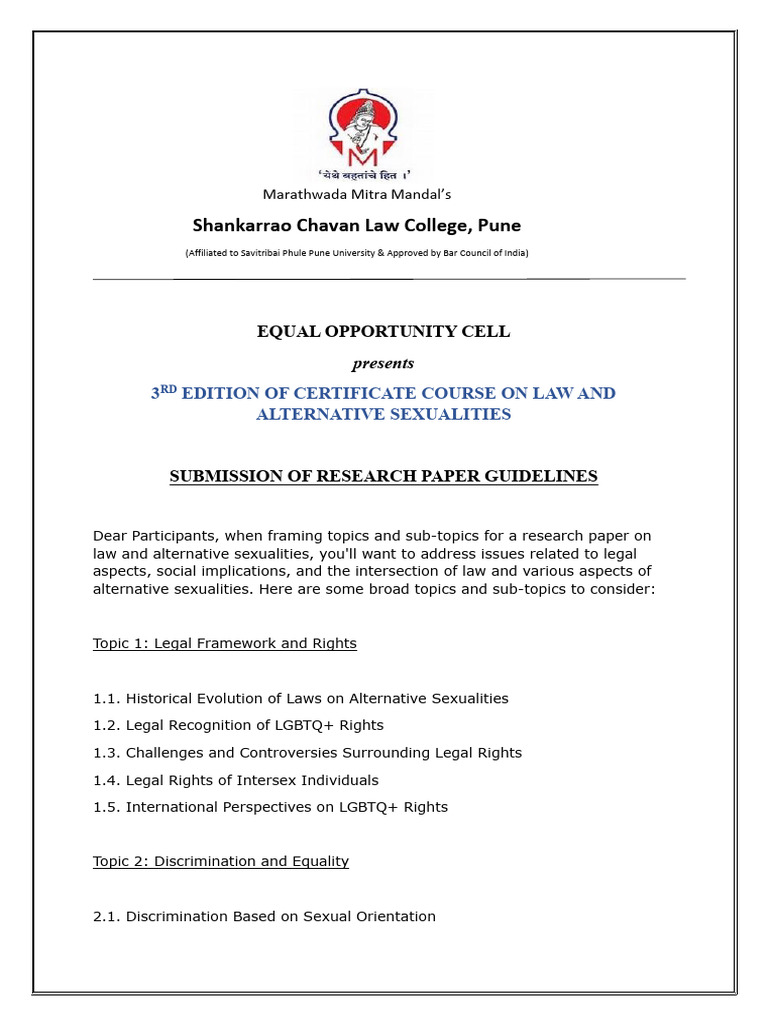 Final Assignment - Research Paper Guidelines. | PDF