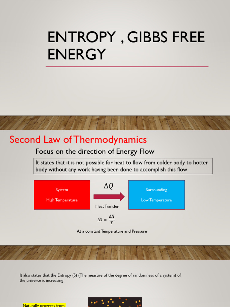 Chapter 1. Second Law of Thermo - Entropy Gibbs Free Energy | PDF | Entropy | Temperature