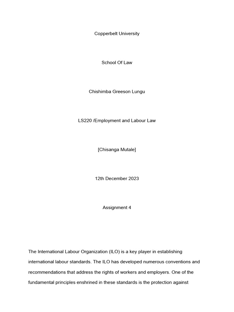 LS220 Assignment 4 | Download Free PDF | International Labour ...