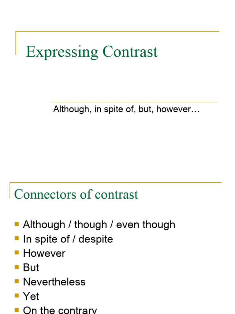 Expressing Contrast NL | PDF | Grammar | Syntax
