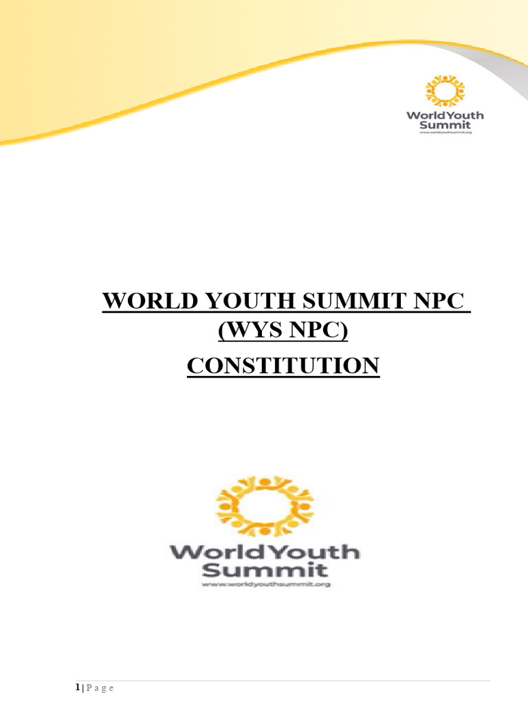World Youth Summit NPC Constitution | PDF | Chief Financial Officer ...