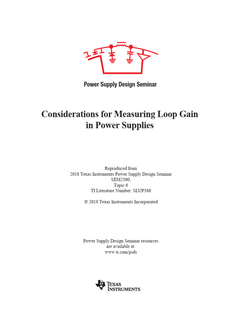 Measuring Loop Gain in Power Supplies | PDF | Amplifier | Power Supply