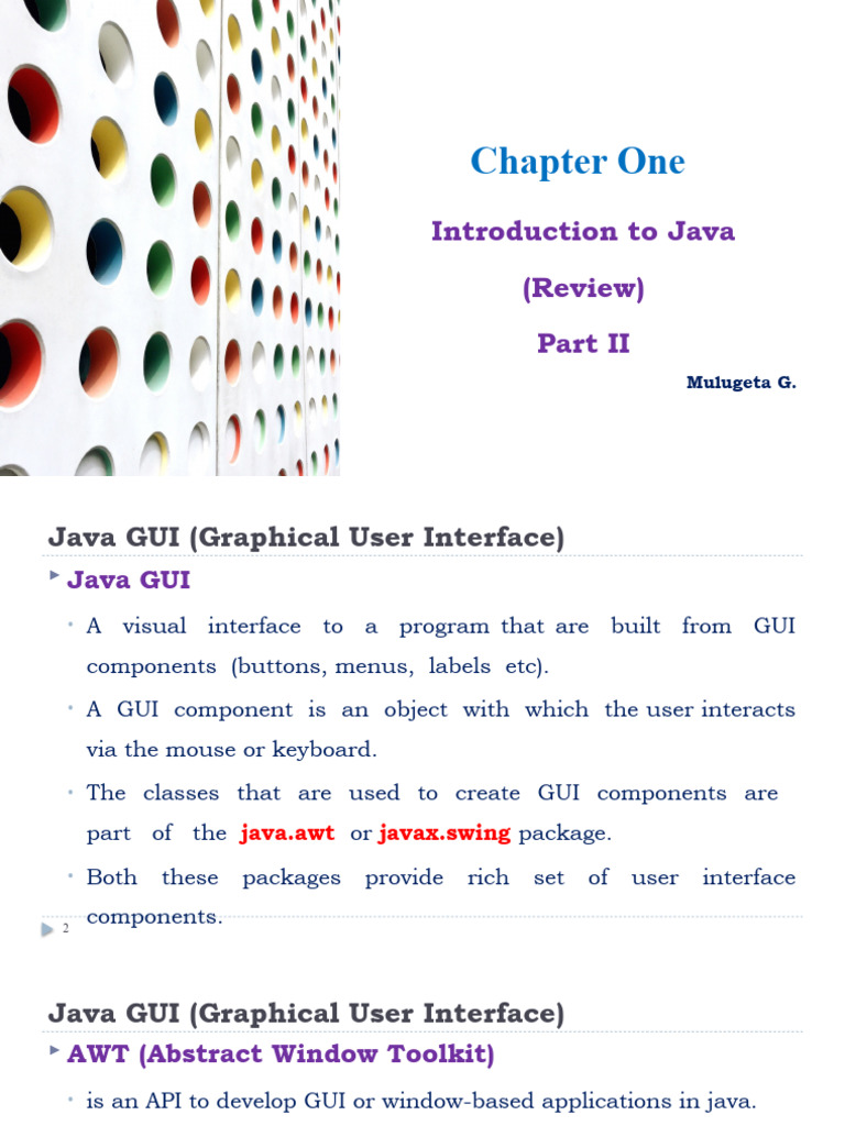 Chapter 1 Advanced Programming Part II | PDF | System Software | Graphical User Interfaces