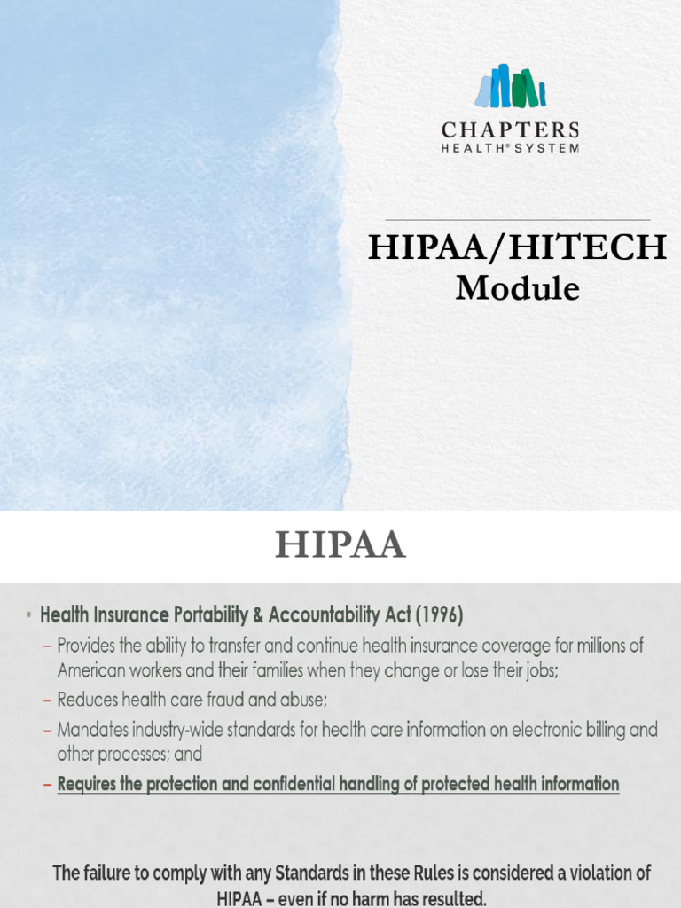 HIPAA HITECH Module | PDF | Self-Improvement