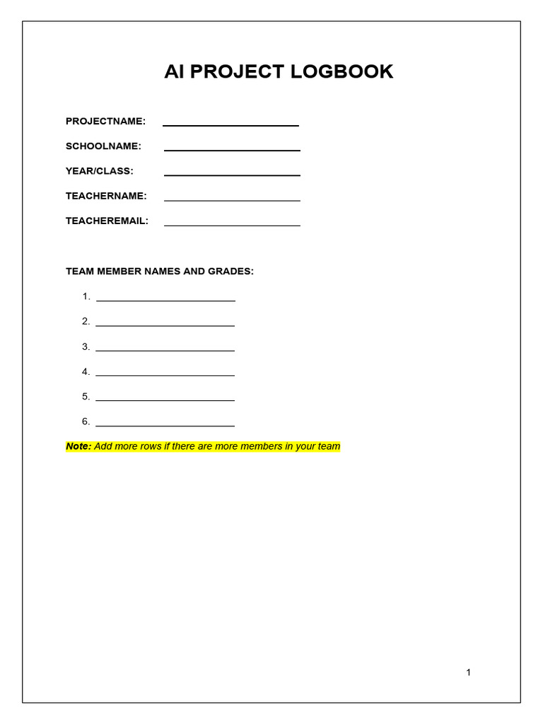 CLASS-XI AI-LOGBOOK 23 24-Template | PDF