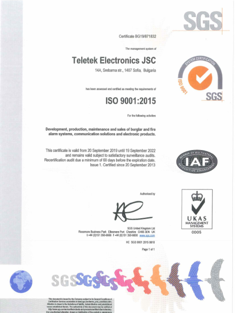 ISO9001 Certificate SGS en | PDF