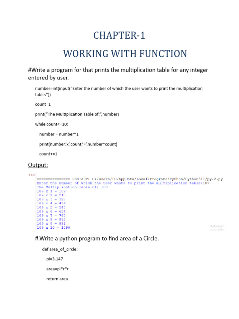Working With Function 1 | PDF | Computer Science | Computing