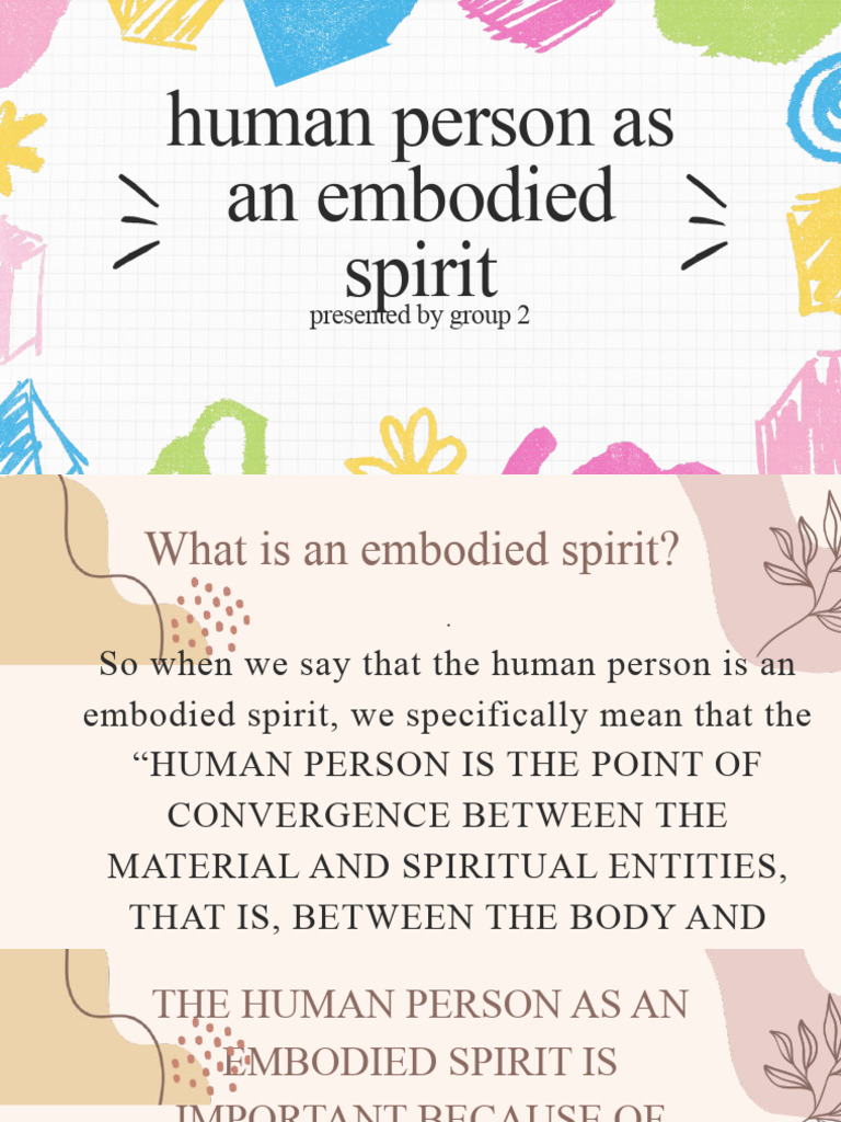 Human Person As An Embodied Spirit | PDF
