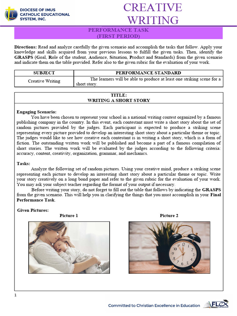 Final Performance Task First Period Creative Writing | PDF