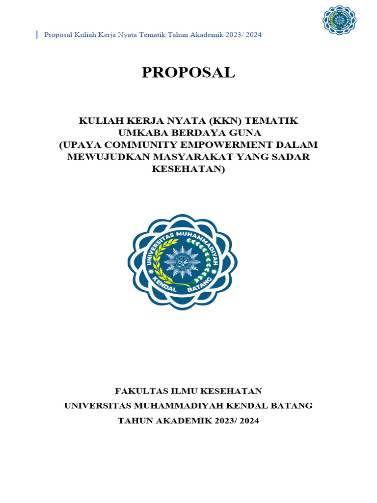 Proposal KKN Tematik 2023.2024 | PDF