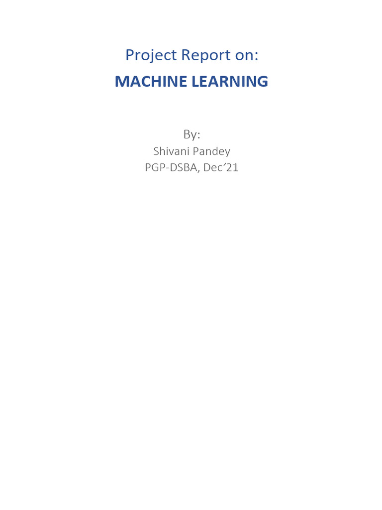 ML Project Shivani Pandey | PDF | Accuracy And Precision | Regression Analysis