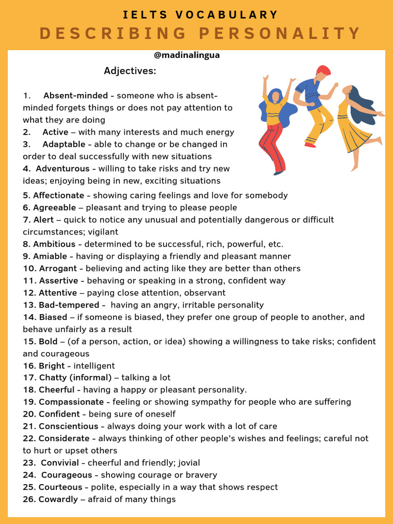 IELTS Vocabulary: Describing Personality | PDF