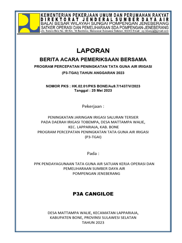 Laporan Pemeriksaan Bersama P3a | PDF | Bisnis