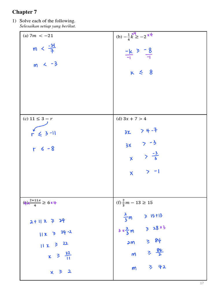 Revison Class F1 C7-C9 Exercises Answer | PDF