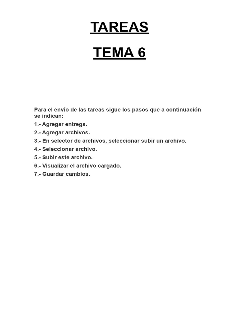 Tareas. Tema 6 | PDF