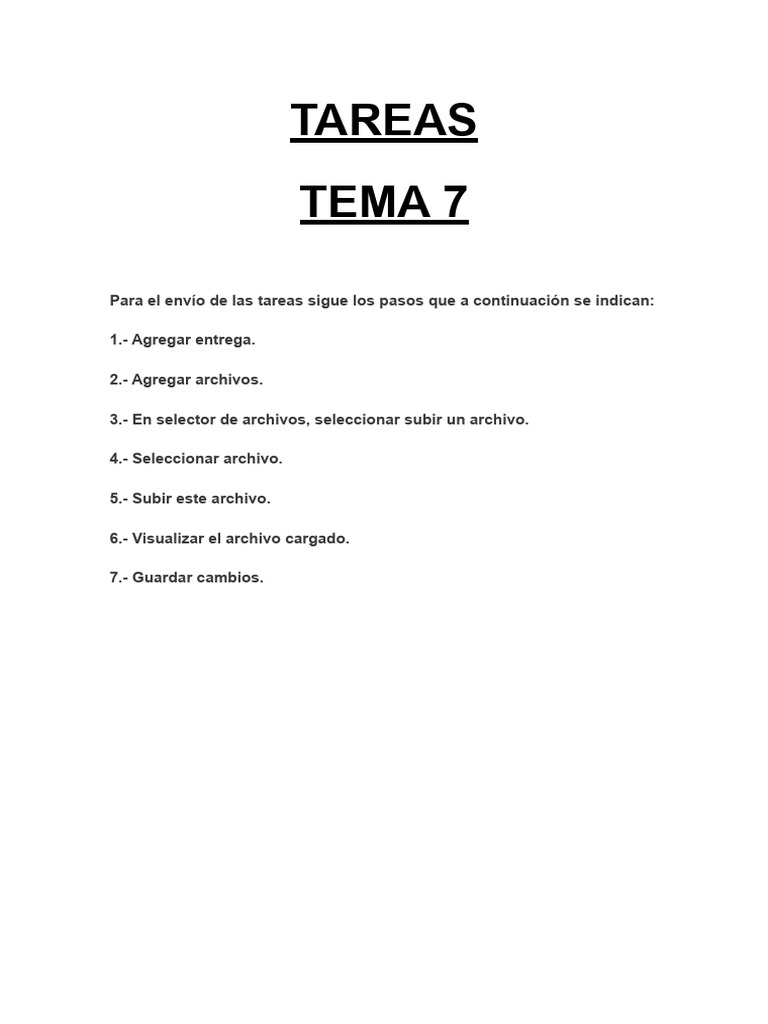 Tareas. Tema 7 | PDF
