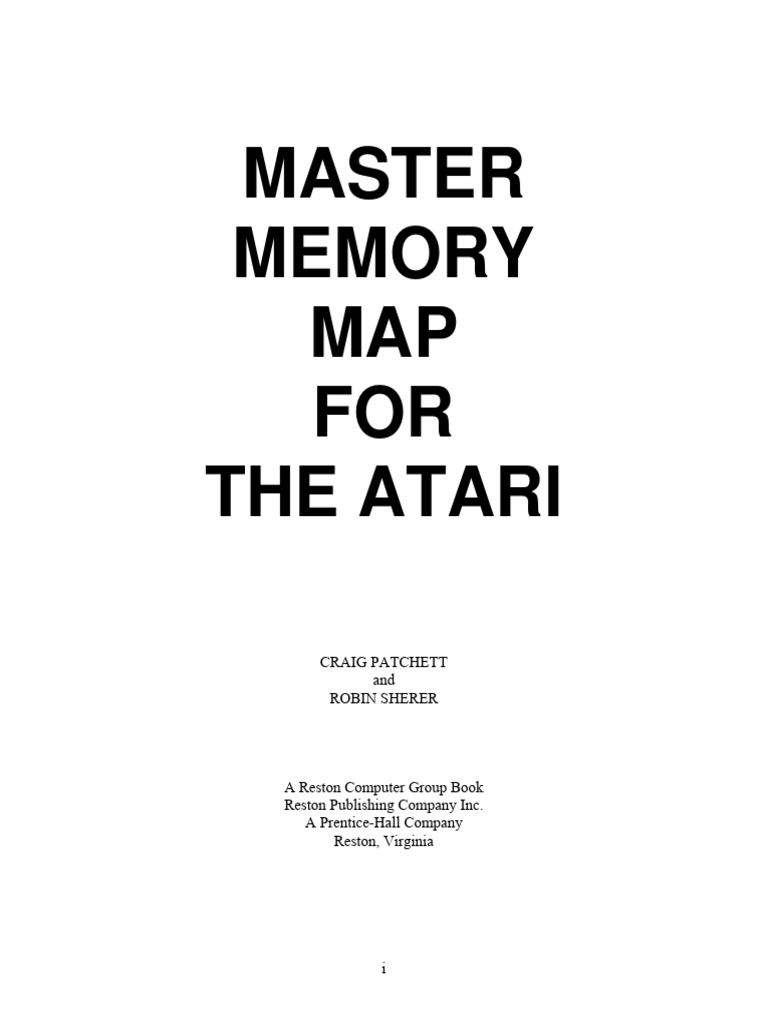 Master Memory Map For The Atari | PDF | Booting | Computer Data Storage