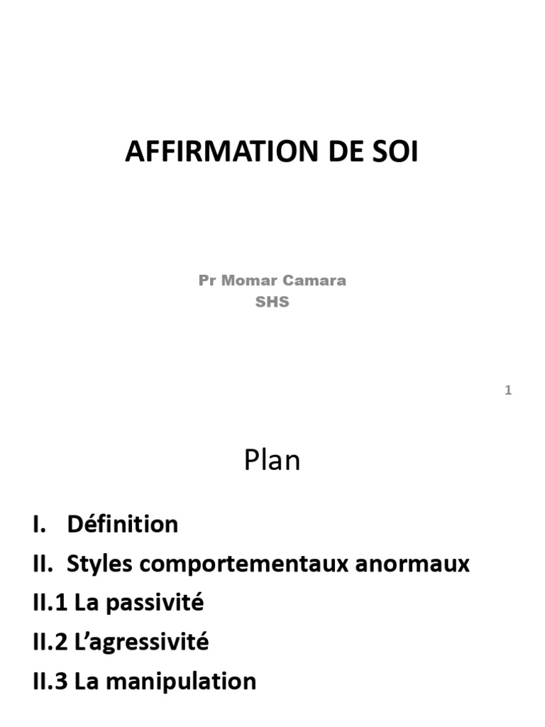L'affirmation de Soi | PDF
