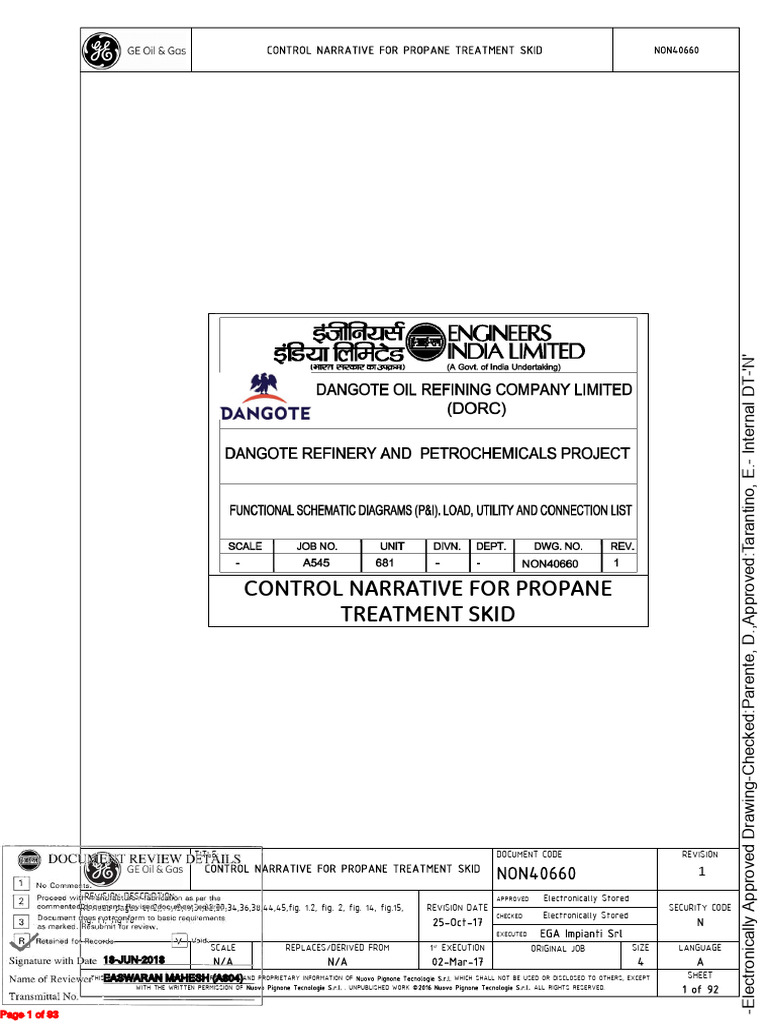 NON40660 01 Code-R Control Narrative | PDF | Steam | Valve