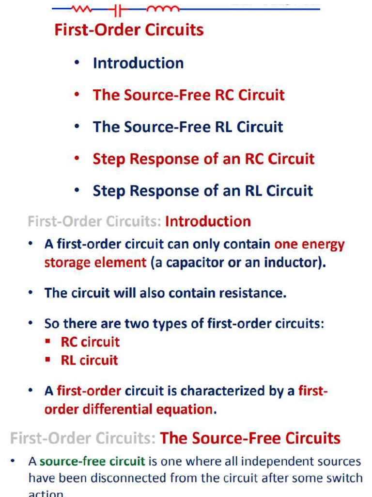 First& Secnd-Order Circuits | PDF