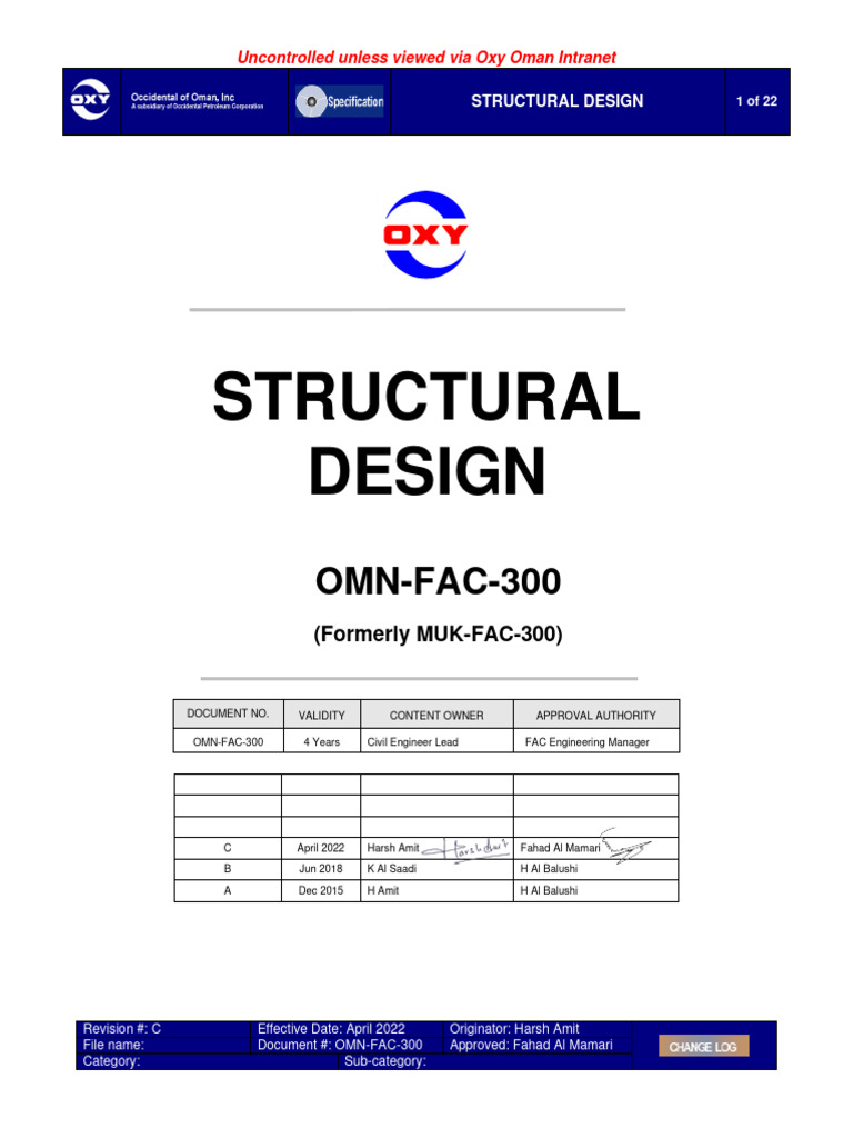 Structural Design Guidelines OMN-FAC-300 | PDF