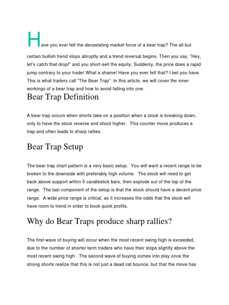 Understanding Bear Traps in Trading | PDF | Market Trend | Financial ...