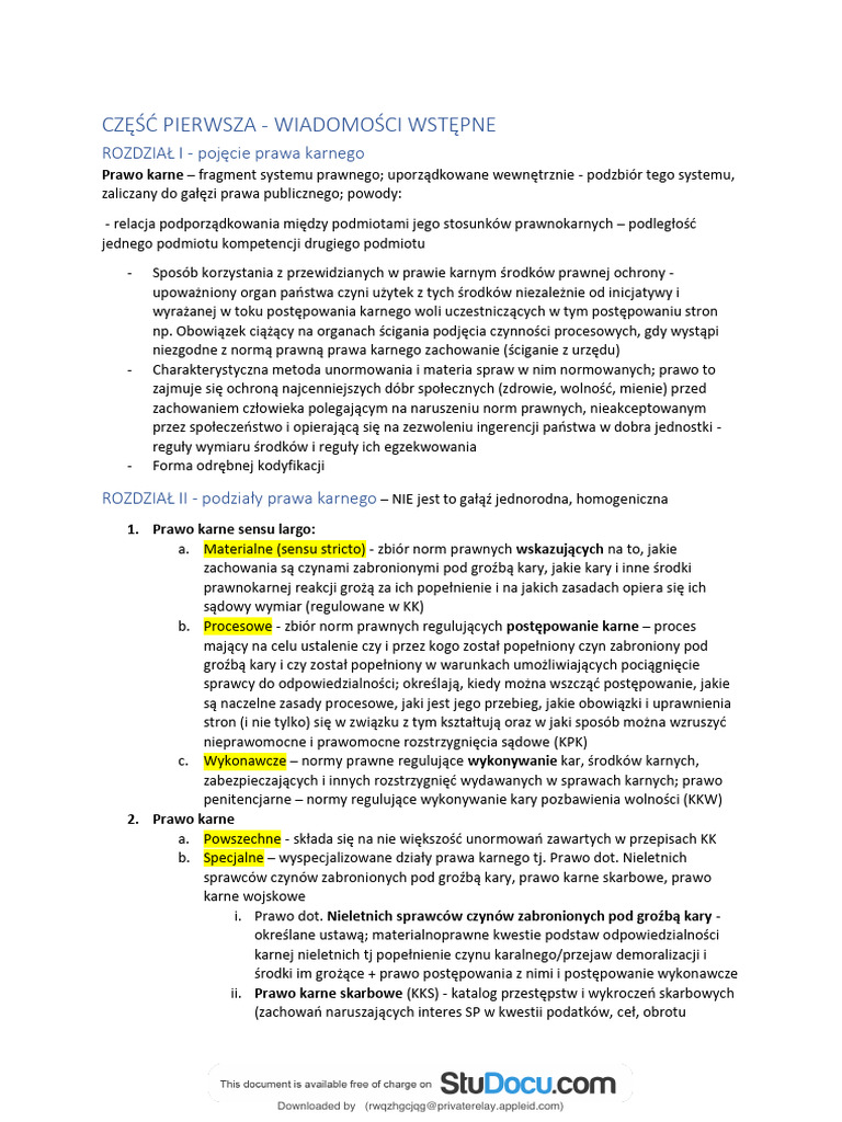 Skrypt Prawo Karne - Pohl | PDF