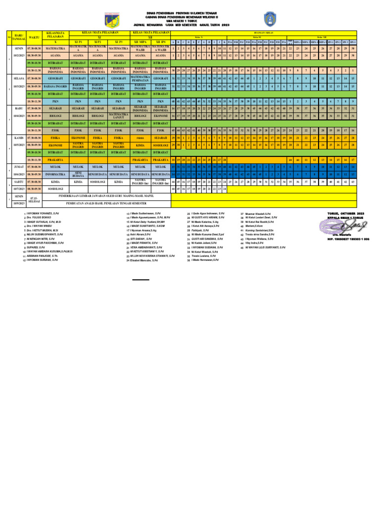 Jadwal Mid Semester Ganjil 2023 | PDF