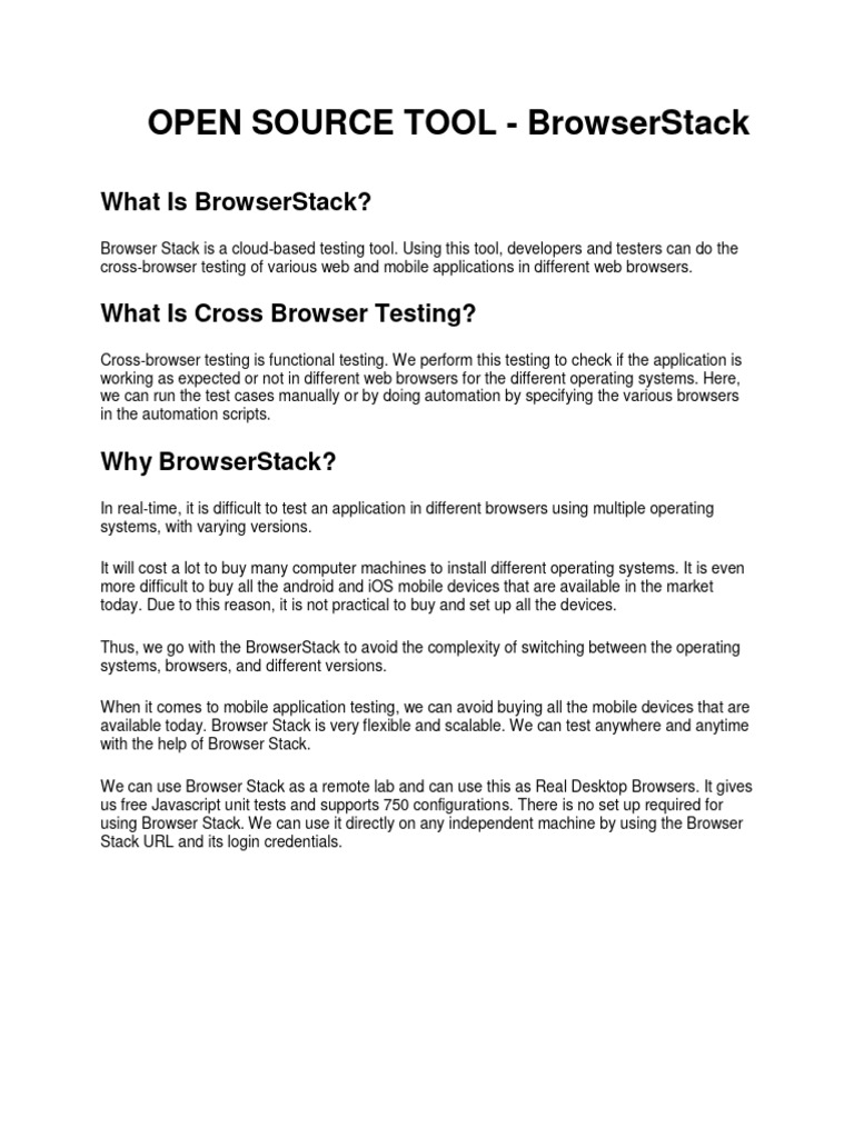 Browser Stack | PDF | Ios | Java Script