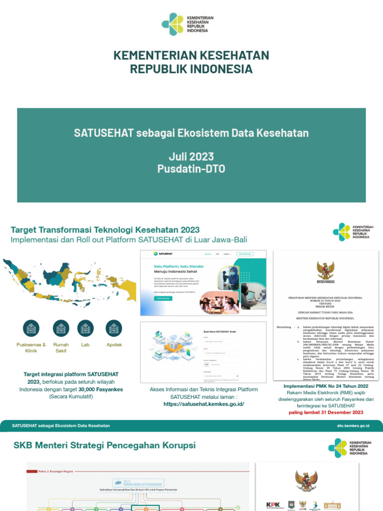 (TWG) SATUSEHAT Sebagai Ekosistem Data Kesehatan | PDF