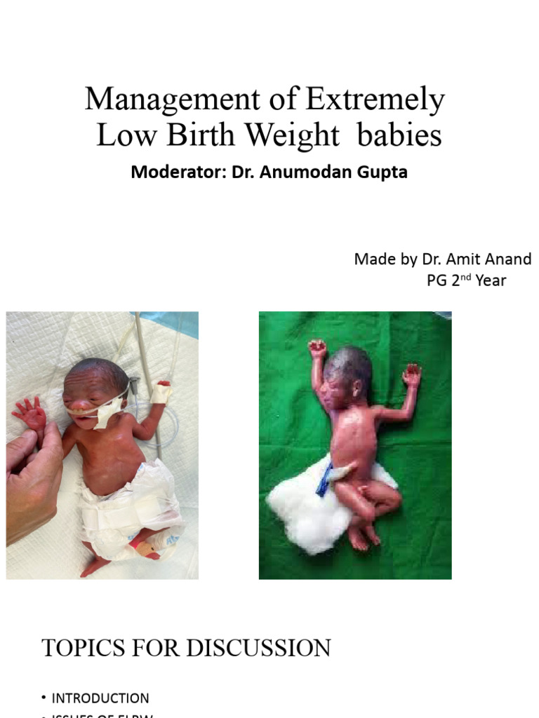 Management of Extremely Low Birth Weight Babies | PDF | Low Birth ...
