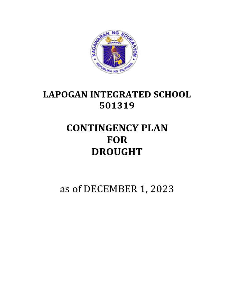 Tumauini Drought Contingency Plan | PDF