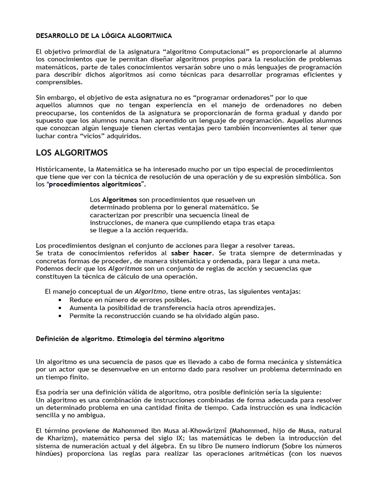 UNIDAD Algoritmo Computacional | PDF