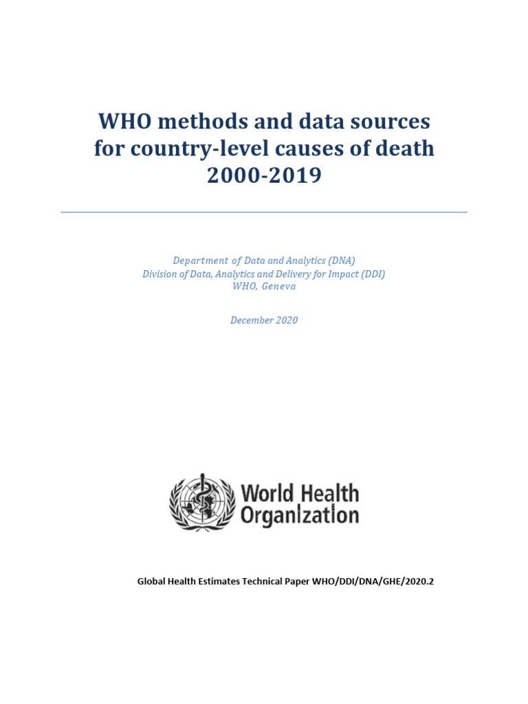 Ghe2019 Cod Methods | PDF | World Health Organization | Global Health