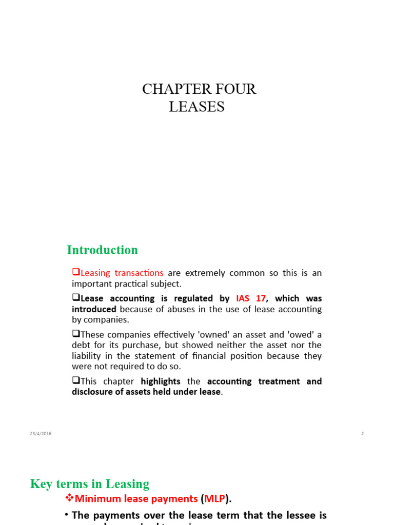 Intermidiate 2 Chapter 4 Leases | PDF