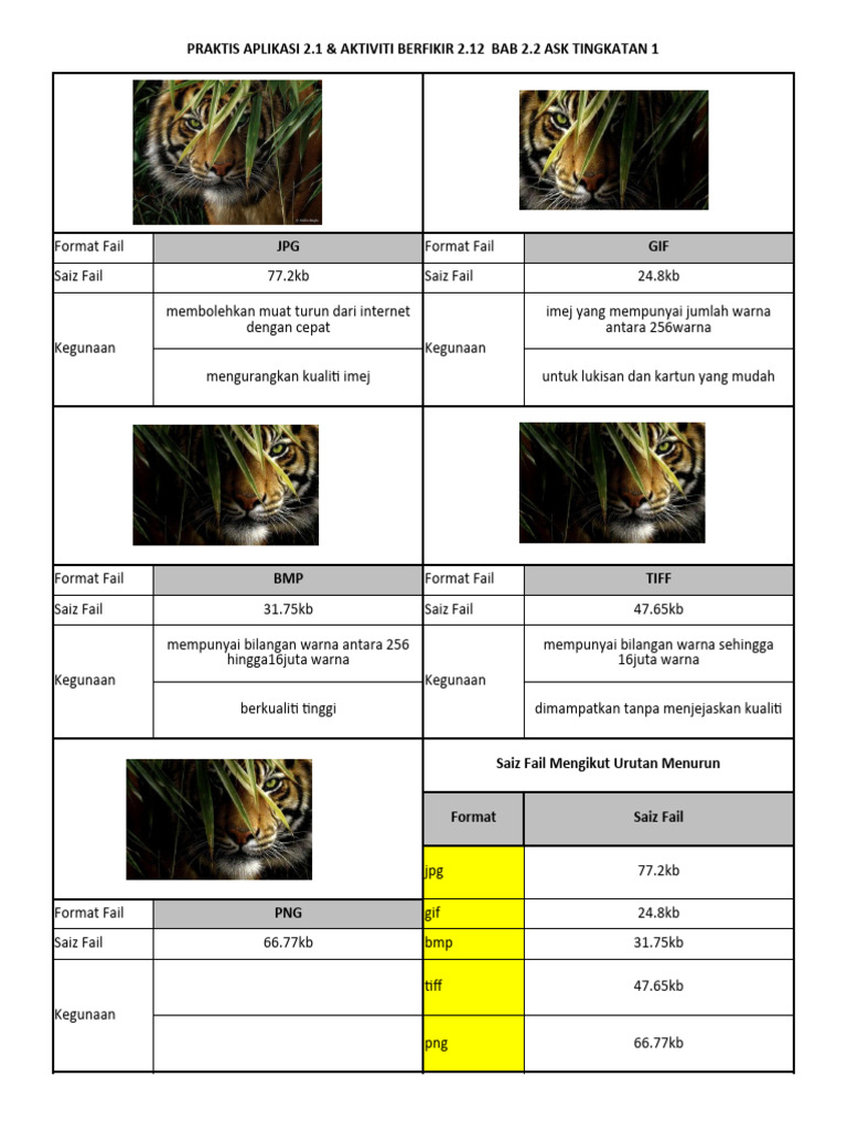 Praktis 2.1 & Aktiviti Berfikir 2.12 ASK T1 Bab 2.2 TP1 (2) | PDF