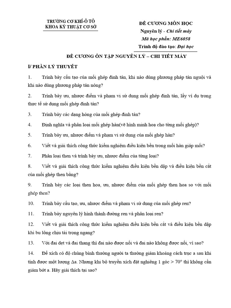 2023-2024 de Cuong On Tap KTHP NL-CTM | PDF