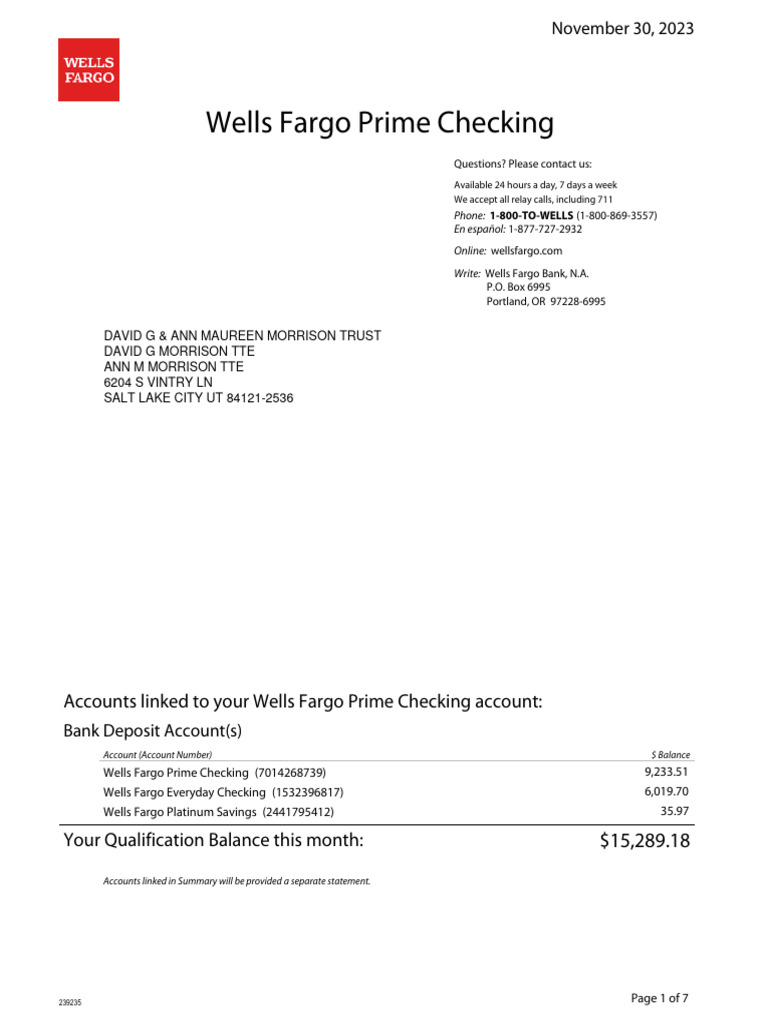 Wells Fargo Statement Pdfdocument | PDF