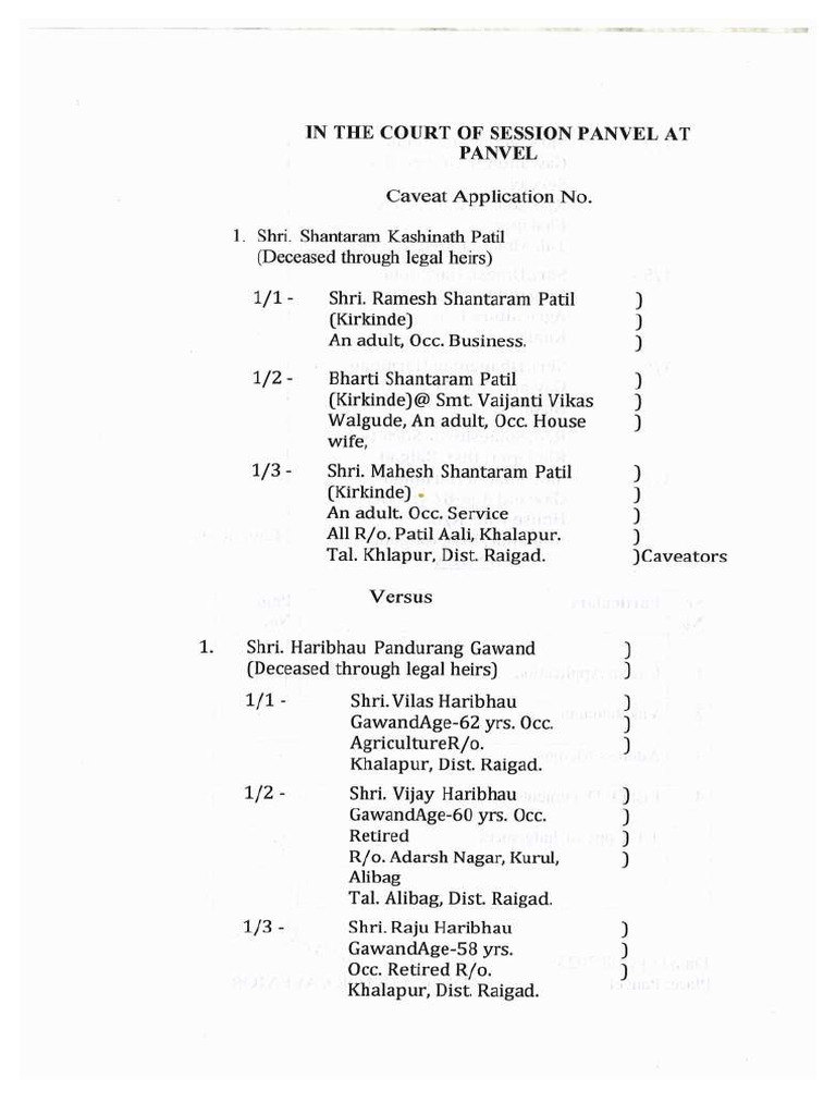 Legal Notice: Caveat Application | PDF
