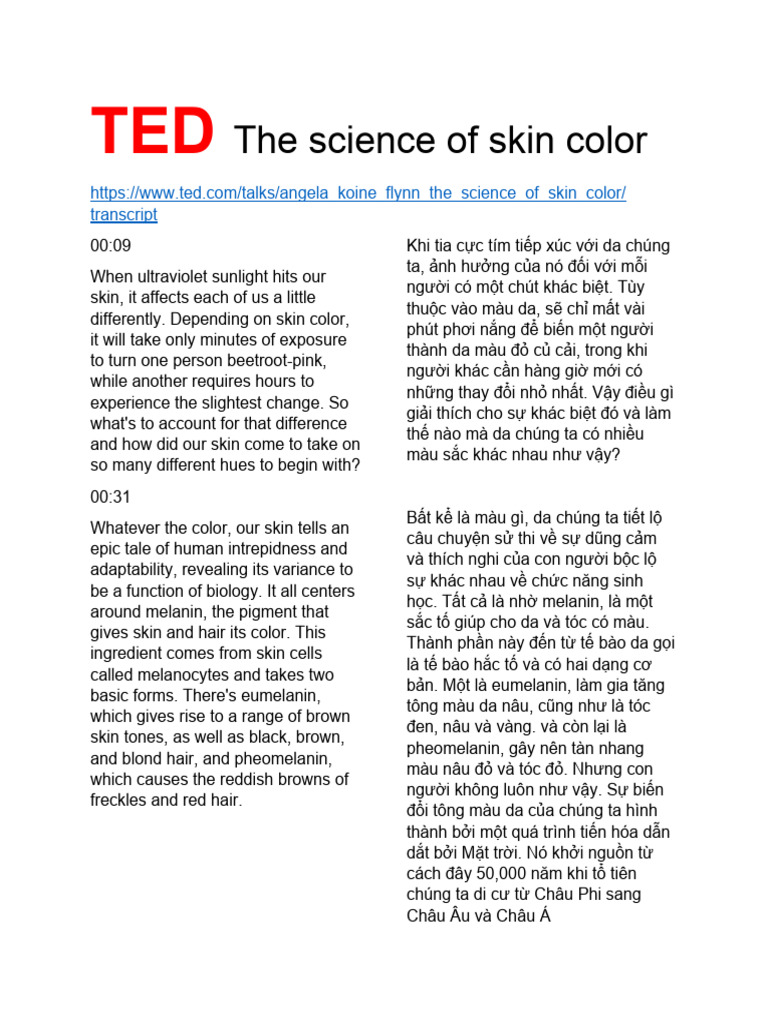 DAY 2 - The Science of Skin Color | PDF