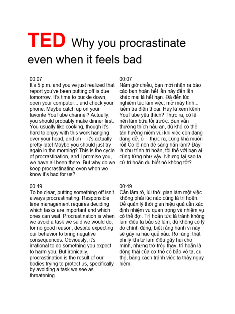 DAY 1 - Why You Procrastinate Even When It Feels Bad | PDF