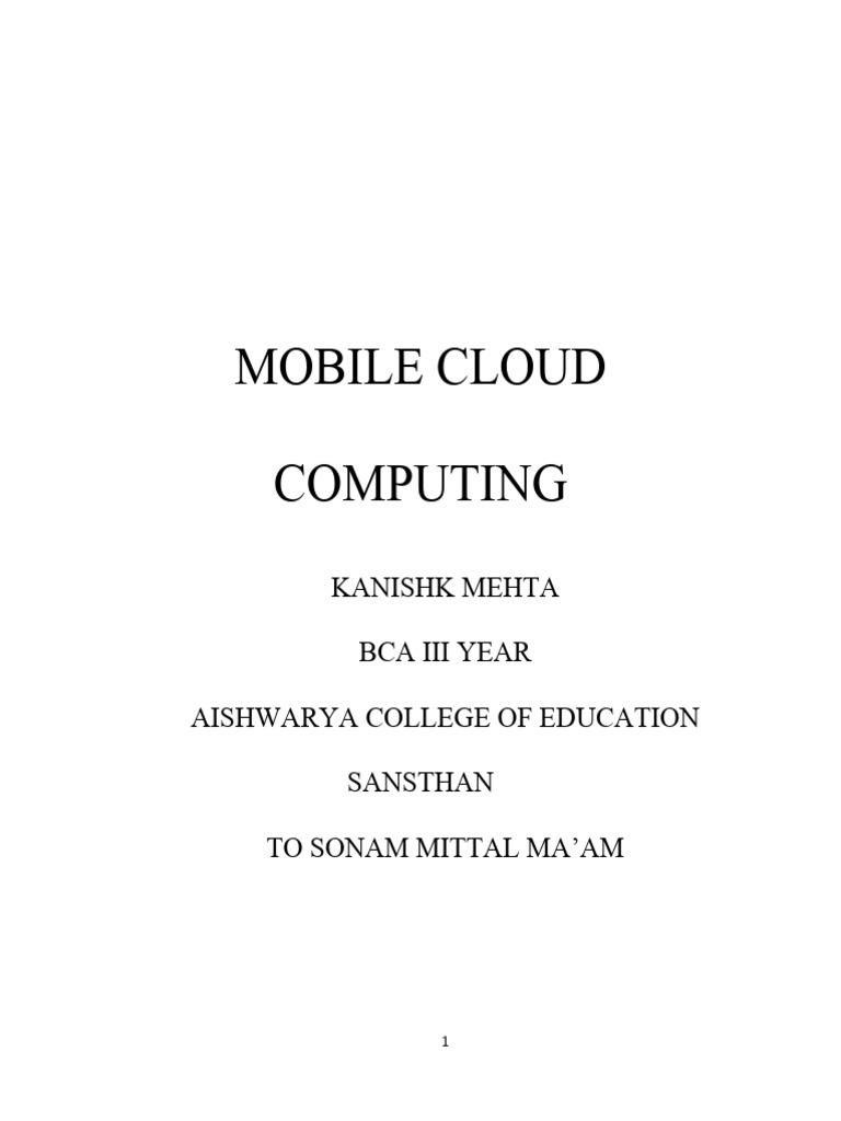 Mobile Cloud Computing Research Paper Pdf Information Security Cloud Computing