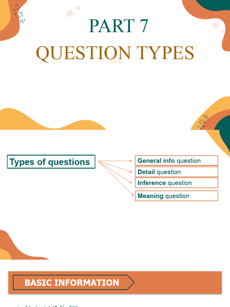 Part 7 Question Types (Revised) | PDF