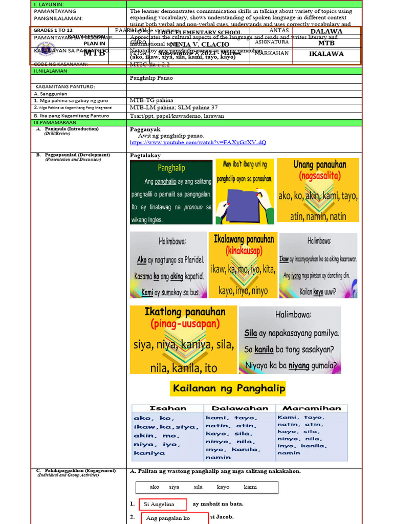 MTB2 DLP Q2 WEEK1 Day2 | PDF