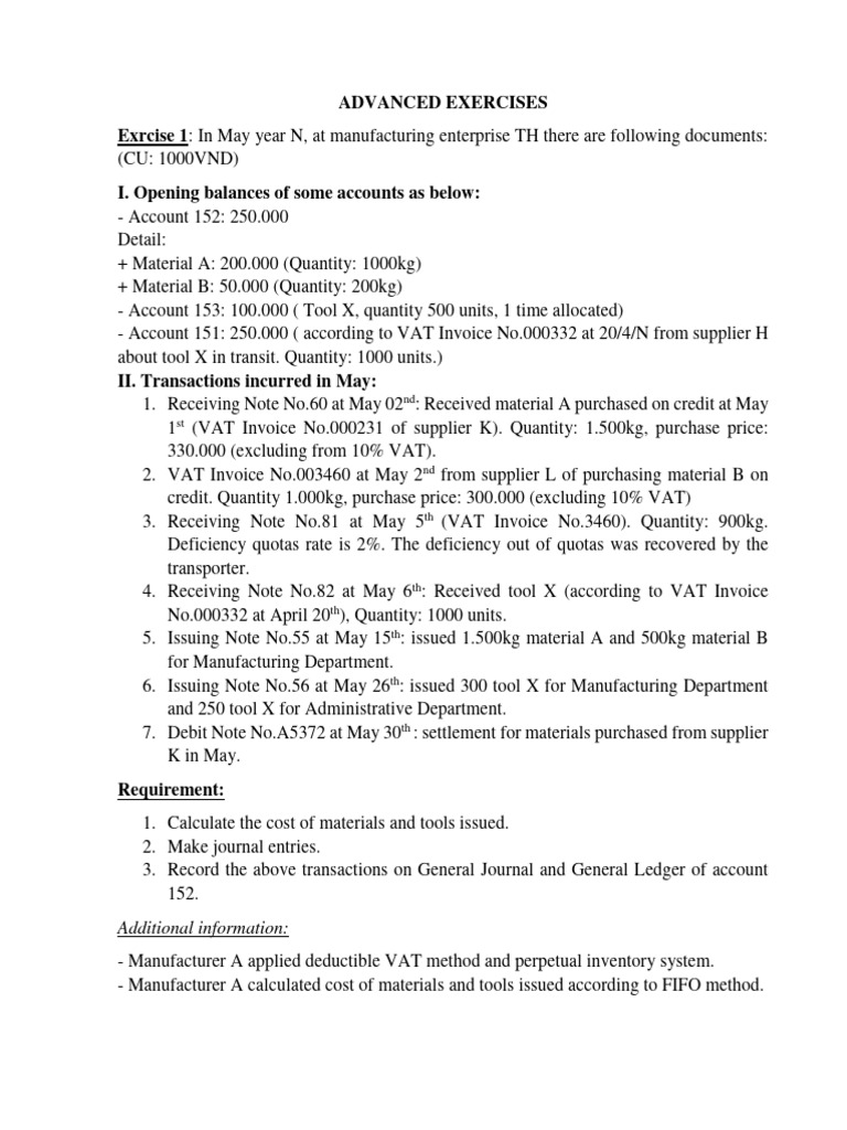 Advanced Exercises (11 Exercises) | PDF