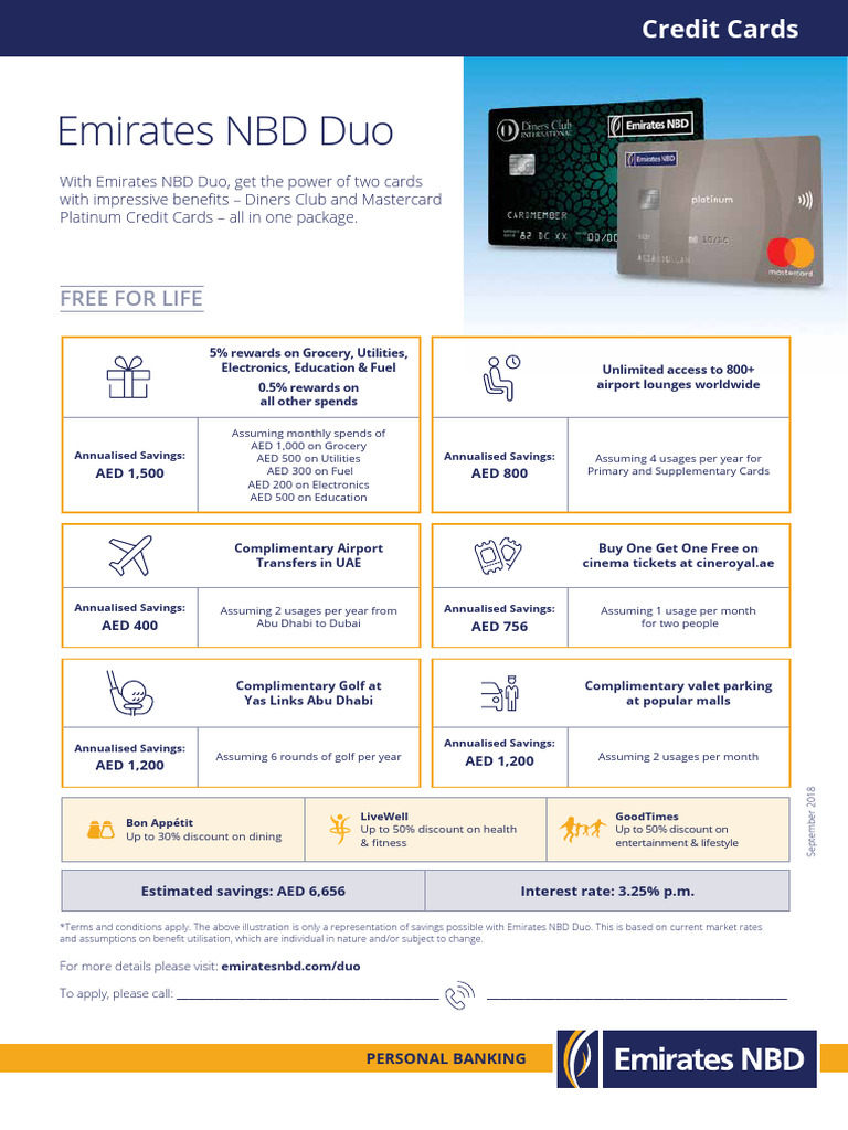 10k Enbd Duo Free For Life Card | PDF