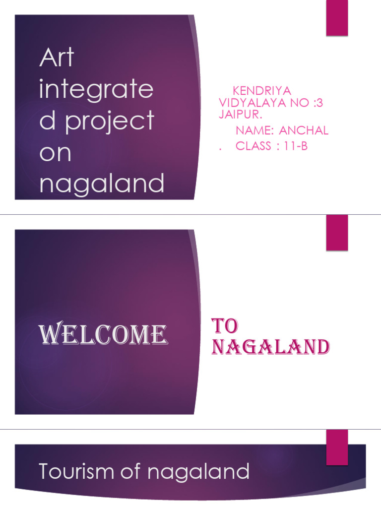 Art Integrate D Project On Nagaland: Kendriya Vidyalaya No:3 Jaipur. Name: Anchal - Class: 11-B ...